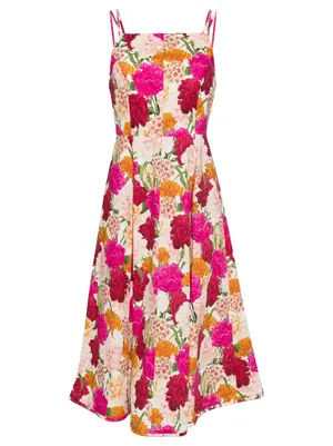 Sachin & Babi Jacinta Floral-print Midi Dress - Red