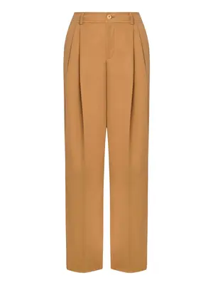 Moschino Pleat-detail Tailored Trousers - Brown