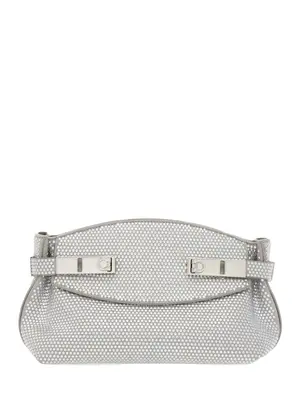 FERRAGAMO Hug Crystal-embellished Clutch - Grey