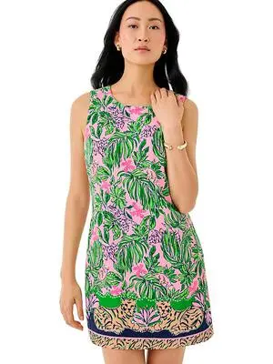 LILLY PULITZER Edita Shift Mini Dress - Conch Shell Pink Roaring With Joy Engineered Shift Dress