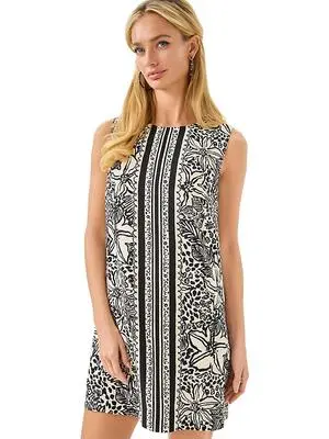 LILLY PULITZER Edita Shift Mini Dress Onyx Lots To Spot Engineered Woven Shift