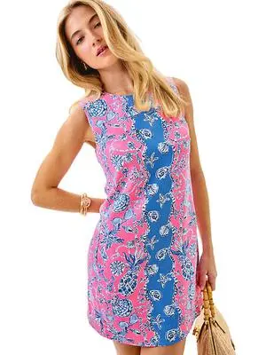 LILLY PULITZER Edita Shift Mini Dress Rousseau Pink Barefoot Beachcombers                 Engineered Dress