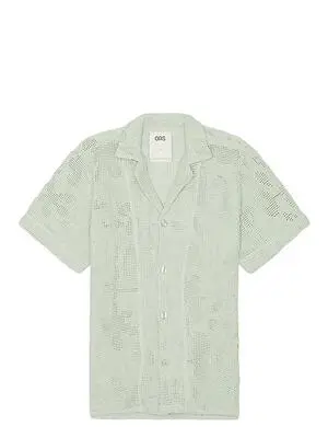Oas Galbanum Cuba Crochet Shirt In Green - Sage