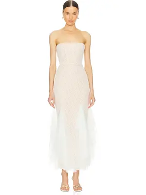 GOD SAVE QUEENS Alizee Strapless Dress - White