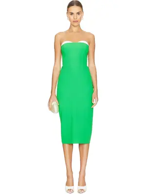 Amanda Uprichard X Meline Midi Dress - Grass & Ivory
