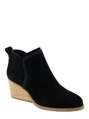 Toms TOMS Kaia Suede Wedge Bootie Black