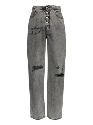 MAISON MARGIELA Distressed Wide-leg Jeans - Black