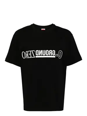 GROUND ZERO Logo-print Cotton T-shirt - Black
