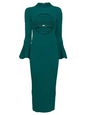 Cult Gaia Layered Cut-out Midi Dress - Green