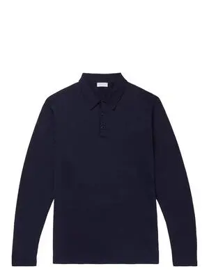 Sunspel Sea Island Cotton-jersey Polo Shirt - Blue