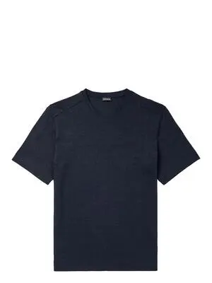 Zegna Linen-jersey T-shirt - Blue