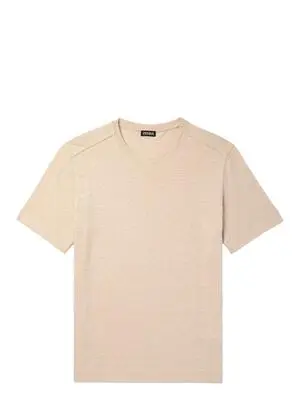 Zegna Linen-jersey T-shirt - Neutrals
