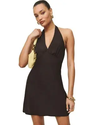 REFORMATION REFORMATION Delanie Mini Dress Brown