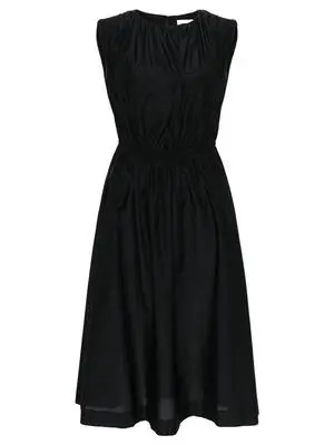 Loulou De Saison Aphrodite Gathered Midi Dress - Black