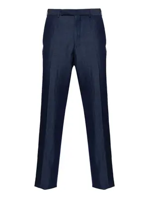 Zegna Pressed-crease Straight-leg Trousers - Blue