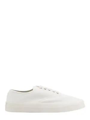 Maison Kitsuné Lace-up Canvas Sneakers - White