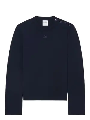 COURREGES Shoulder Snaps Sweater - Blue