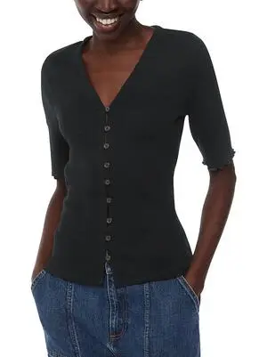 Whistles Button Front Top - Black