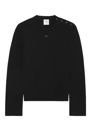 COURREGES Shoulder Snaps Sweater - Black