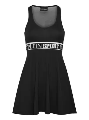 PLEIN SPORT Logo-band Sleeveless Mini Dress - Black