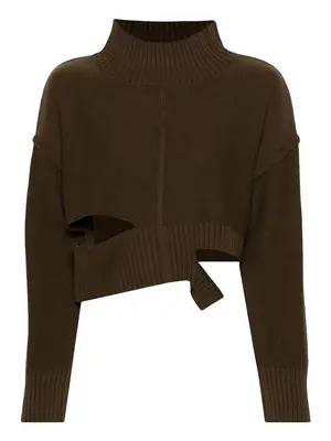 MAISON MARGIELA MM6 Maison Margiela Distressed Cropped Jumper Green