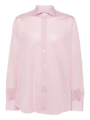 MAZZARELLI Spread-collar Cotton Shirt - Pink