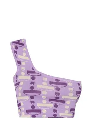 Dodo Bar Or One-shoulder Cropped Top - Purple