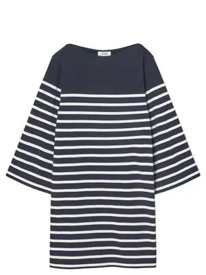 Cos Boat-Neck Mini T-Shirt Dress Navy