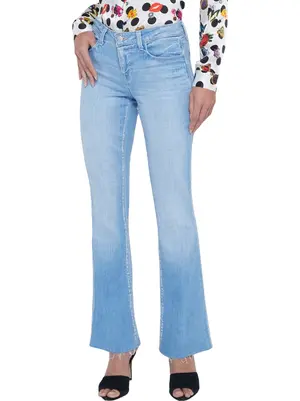 L'Agence Sneeki Raw Hem Straight Leg Jeans Bayview