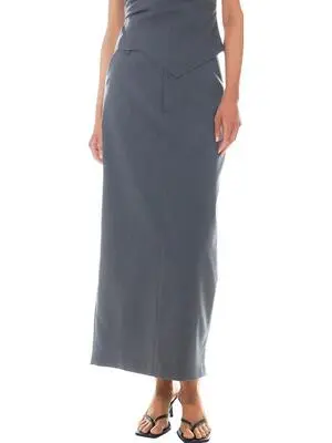 GREY LAB Mid-rise Maxi Skirt - Grey