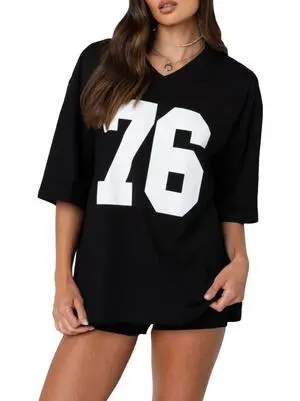 EDIKTED 76 Oversized Graphic T-shirt - Black