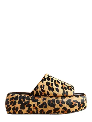 SIMONMILLER SIMONMILLER Leopard Print Platform Slide Sandals Multicolor