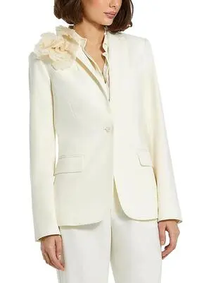 MAC DUGGAL Classic Crepe Blazer With Flower