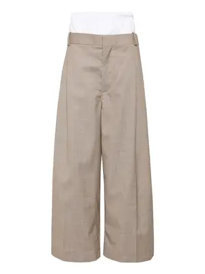 HED MAYNER Layered Wide-leg Trousers - Neutrals