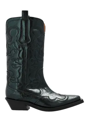GANNI Cowboy Boots - Green