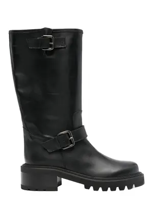 VIA ROMA 15 50mm Leather Mid-calf Boots - Black