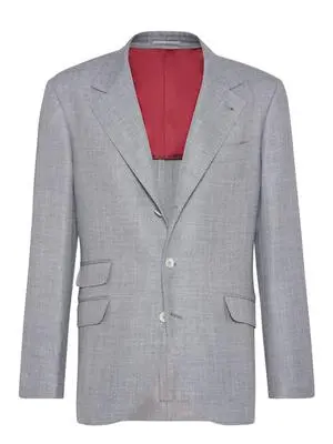 Brunello Cucinelli Single-breasted Herringbone Blazer - Grey