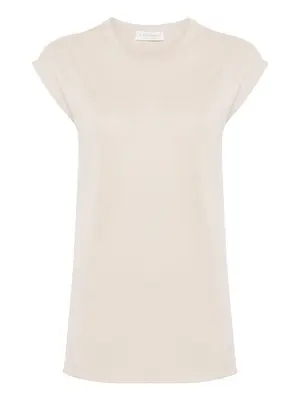 LE TRICOT PERUGIA Le Tricot Perugia Cap-Sleeve Fine-Knit Top