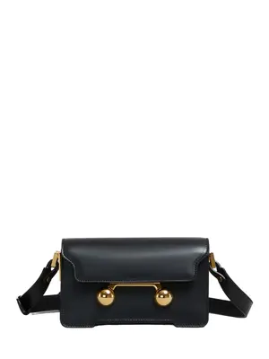 Marni Mini Trunkaroo Leather Shoulder Bag - Black