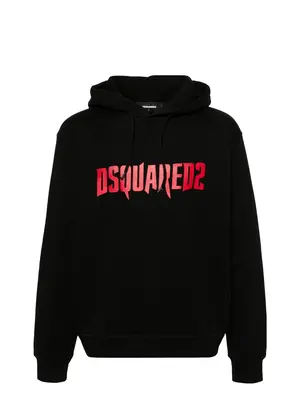 Dsquared2 Logo-print Cotton Hoodie - Black