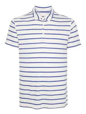 Majestic Filatures Striped Linen-blend Polo Shirt - Neutrals