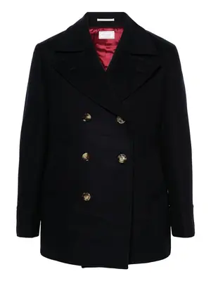 Brunello Cucinelli Double-breasted Felted Coat - Blue