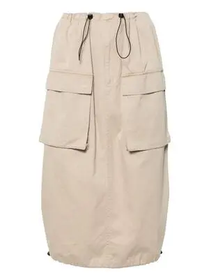 MAISON MARGIELA Single-stitch Logo Midi Skirt - Neutrals