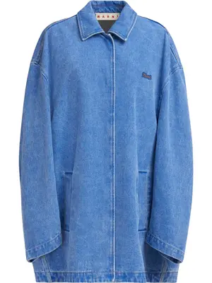 Marni Logo-appliqué Denim Jacket - Blue