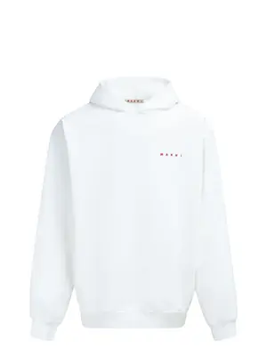 Marni Logo-print Cotton Hoodie - White