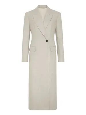 Brunello Cucinelli Long Wool Coat - Neutrals
