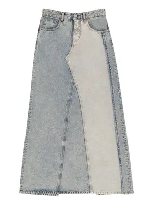 MAISON MARGIELA Slit Denim Maxi Skirt - Blue