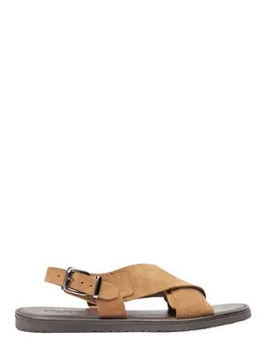 SCAROSSO Massimo Suede Sandals - Neutrals
