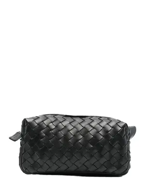 Officine Creative Woven Leather Wash Bag - Black