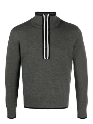 Thom Browne Funnel-neck Half-zip Jumper - Grey